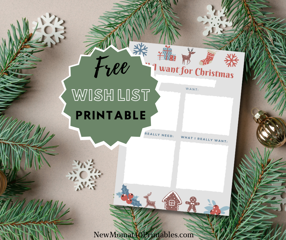 Free Christmas Wish List Printable - New Mom at 40 Printables